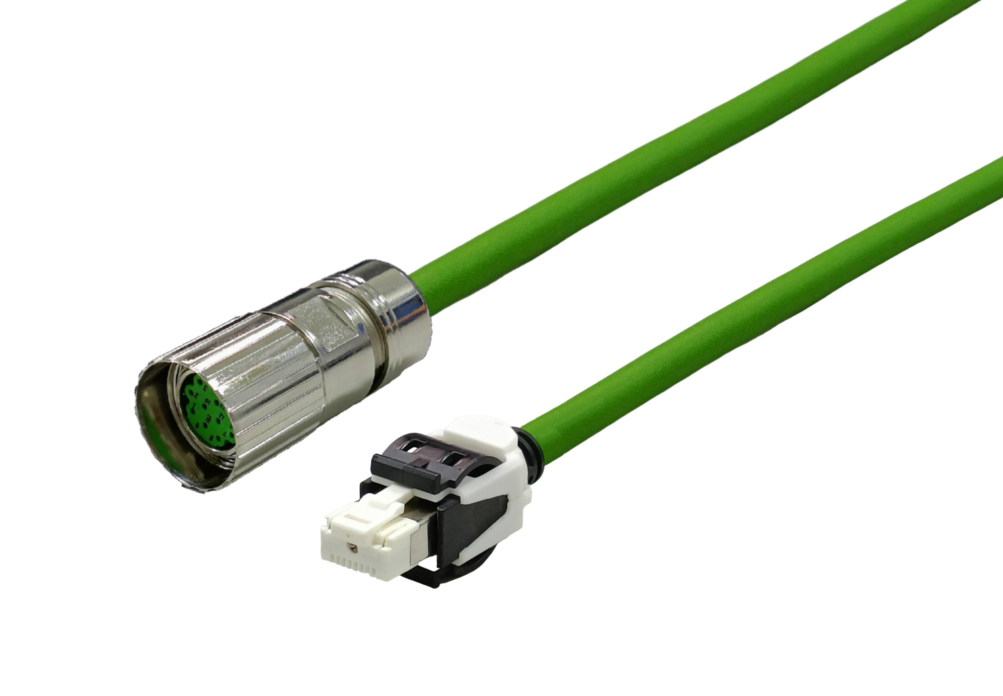 M23 12P ASSEMBLED JACK to INDUSTRIAL RJ45(8+2 PIN)